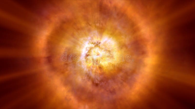 Fire Ball Explosion in Space Stock Illustration - Illustration of glow ...
