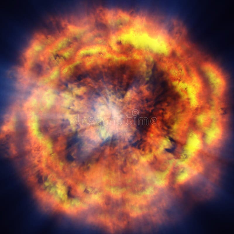 Fire Ball Explosion in Space Stock Illustration - Illustration of ...