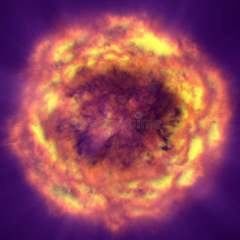 Fire Ball Explosion in Space Stock Illustration - Illustration of ...