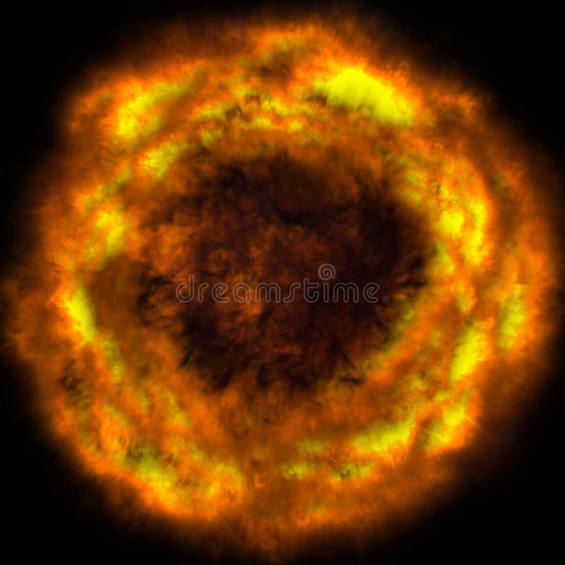 Fire Ball Explosion in Space Stock Illustration - Illustration of burst ...