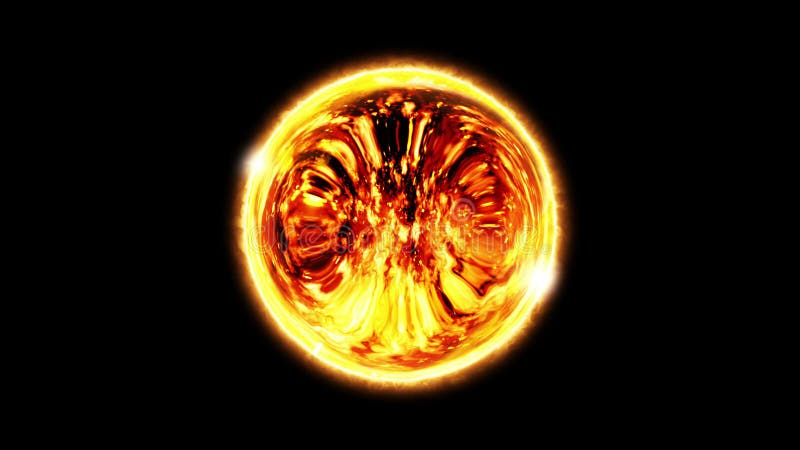 Fire Ball Flying on Black Background. Fire Sphere Slowly Float. Loop ...