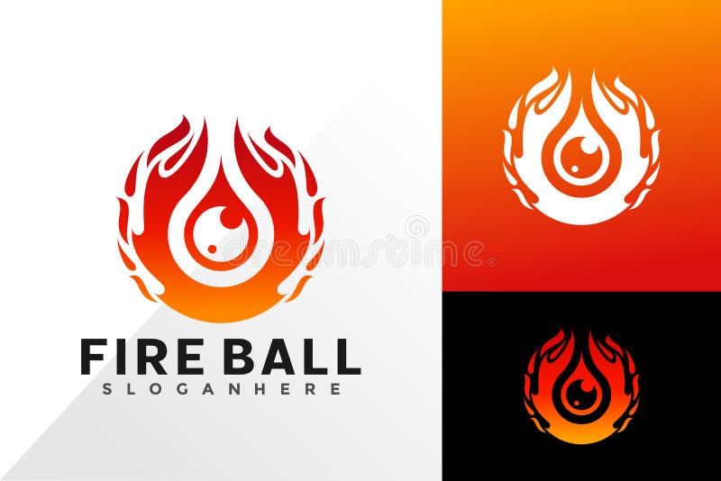 Fire Ball Logo Vector Design. Abstract Emblem, Designs Concept, Logos ...