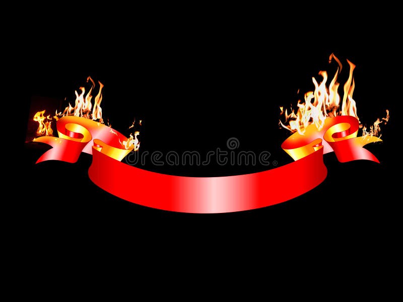 Fire banner stock illustration. Illustration of bonfire - 15934403