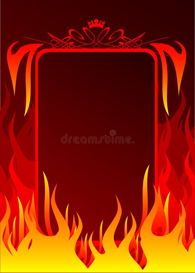 Fire-banner background. stock vector. Illustration of flame - 7661409