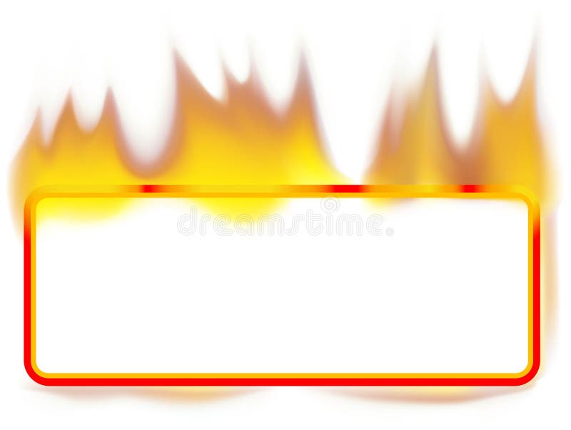 Fire Banner. Flame Border Blazing Silhouette or Eternal Flames. Hell ...