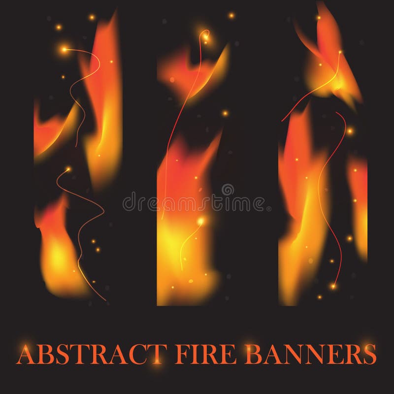 Fire Banners Vector Background Stock Vector - Illustration of artistic ...