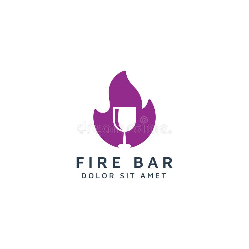 Fire and Bar Negative Space Logo Design Stock Vector - Illustration of ...
