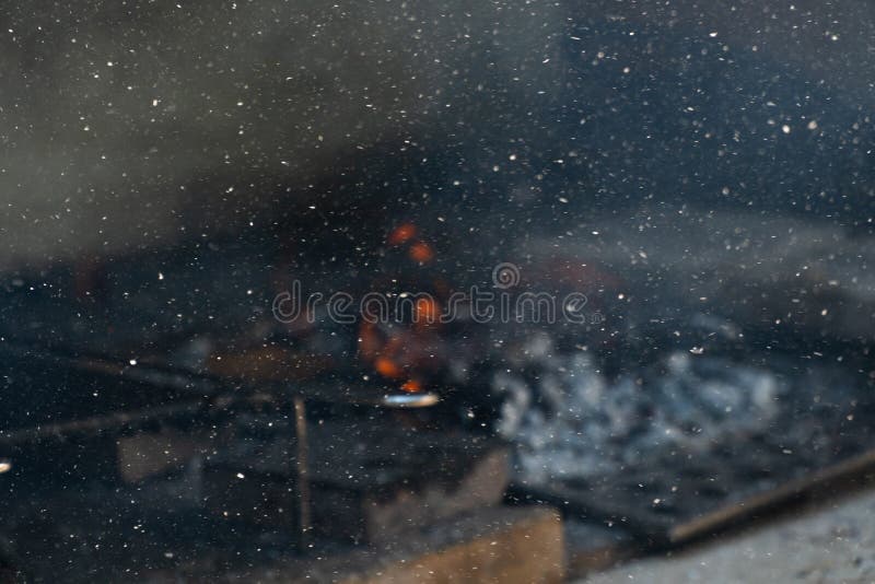 Fire in a Barbaque, Setting Fire on Coal Barbacue Stock Photo - Image ...