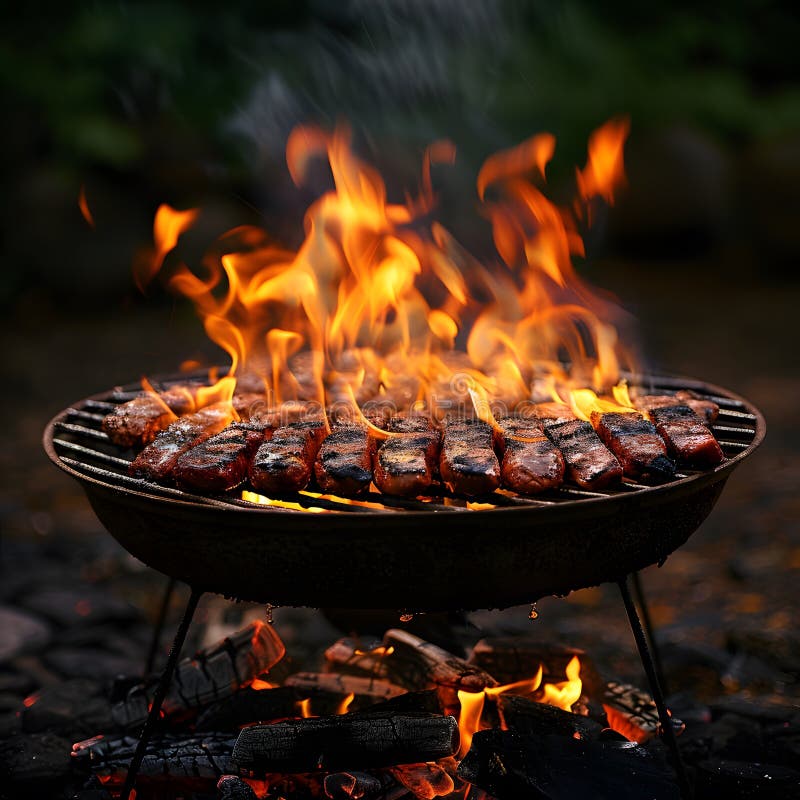 Fire barbecue stock illustration. Illustration of grill - 327594591