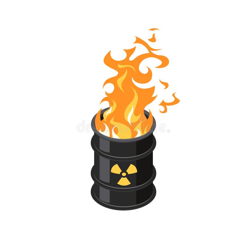 Fire in a Barrel in Isometric View, Vector Stock Vector - Illustration ...