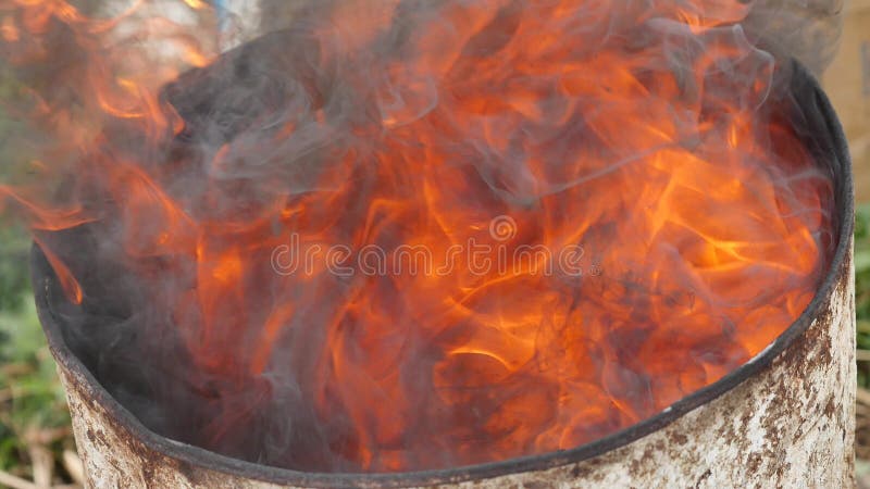 Fire in Barrels Oil Tank stock image. Image of disaster - 101106835