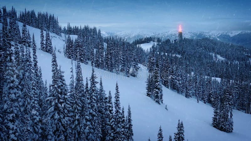 Fire Beacon Burning on Snowy Mountainside Stock Footage - Video of ...