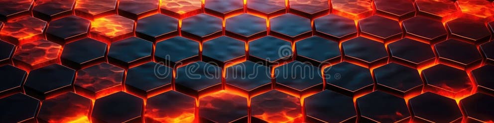 Fire Beautiful Hexagonal Tiles Texture Background. Generative AI Stock ...