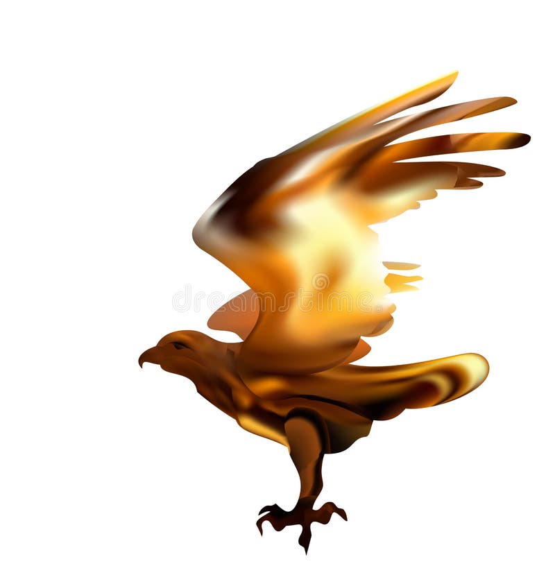 Fire Bird Eagle in Flight As Symbol of Power and Freedom Stock ...