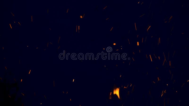 Fire Sparks Particles Overlay Effect on Black Background. 4K Stock ...
