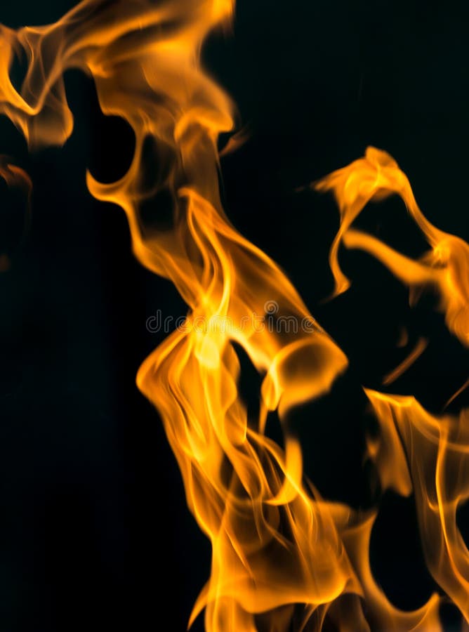 Fire on Black Close Up Abstract Background Stock Image - Image of ...