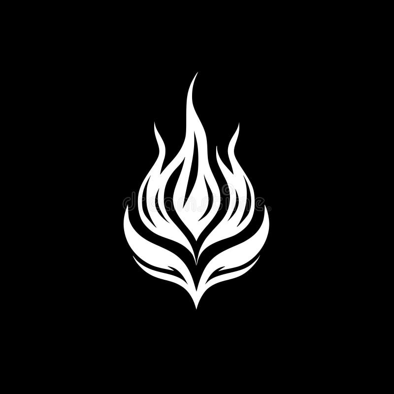 Fire - Black and White Isolated Icon - Vector Illustration Stock Vector ...