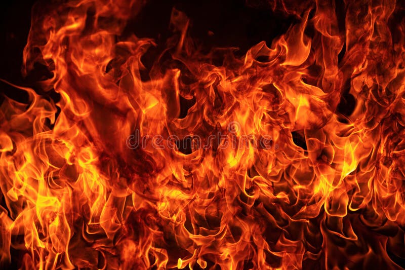 Fire Blaze Flames on Black Background. Fire Burn Flame Isolated ...