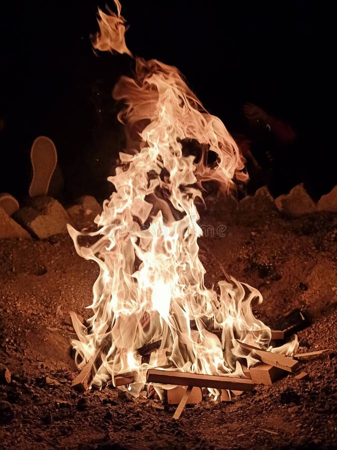 Fire Blaze and Flame Texture Background. Fire with Black Smoke Dust and ...