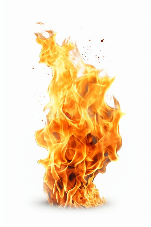 Fire is Blazing on White Background with White Background. Generative ...