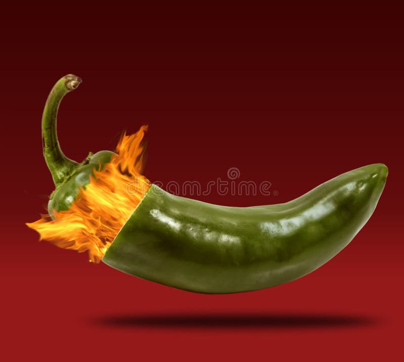 Fire Blowing Off Cap of Jalapeno Stock Image - Image of tough, organic ...