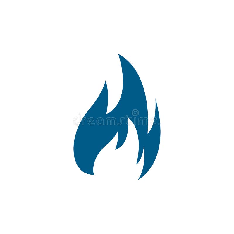 Fire Blue Icon on White Background. Blue Flat Style Vector Illustration ...