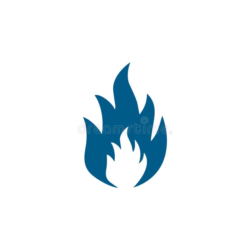 Fire Blue Icon on White Background. Blue Flat Style Vector Illustration ...