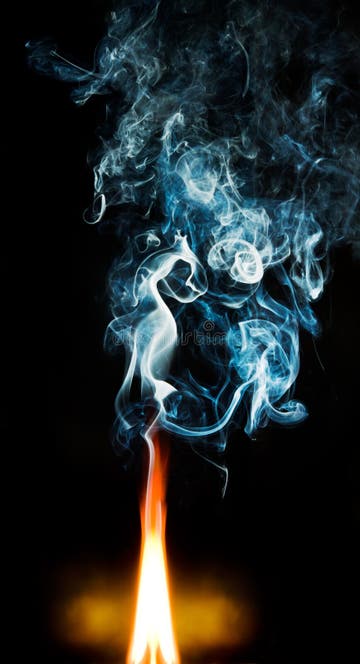Fire and blue smoke stock image. Image of detail, magical - 22125049