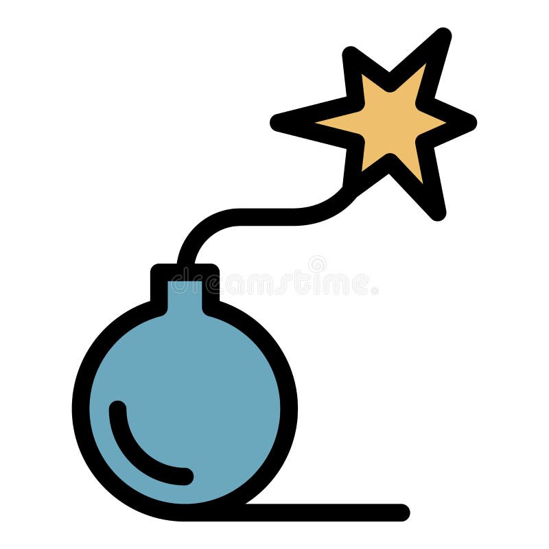 Fire Bomb Icon Color Outline Vector Stock Vector - Illustration of fuse ...