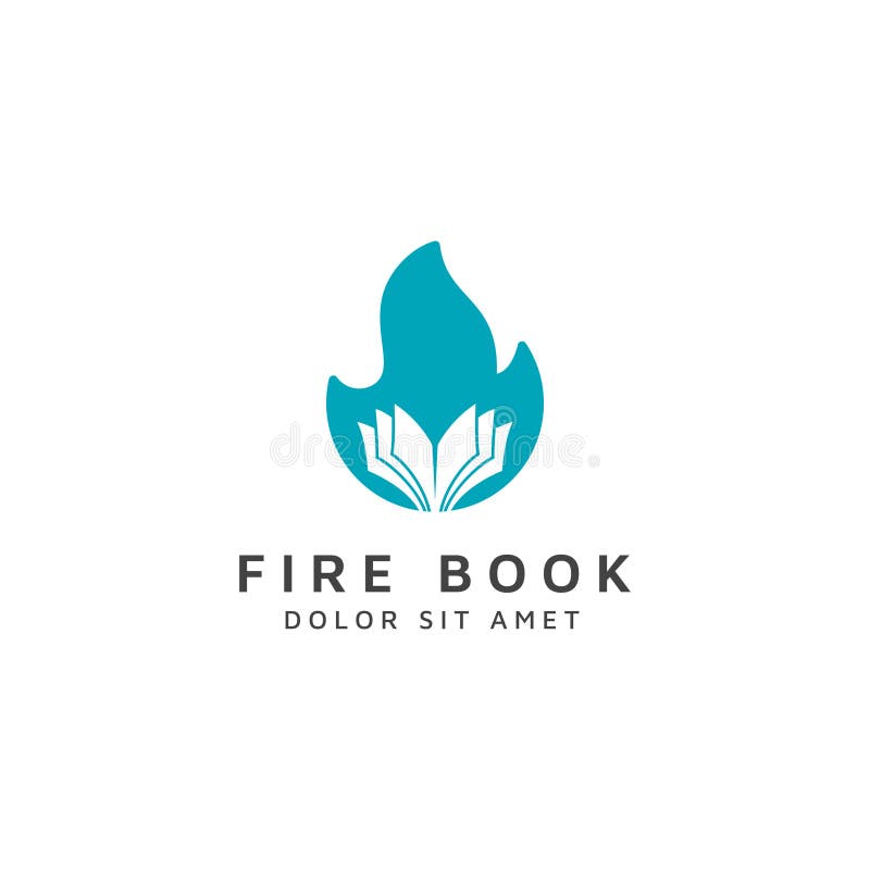 Fire and Book Negative Space Logo Design Stock Vector - Illustration of ...