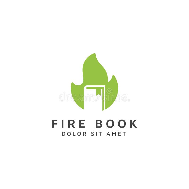 Fire and Book Negative Space Logo Design Stock Vector - Illustration of ...