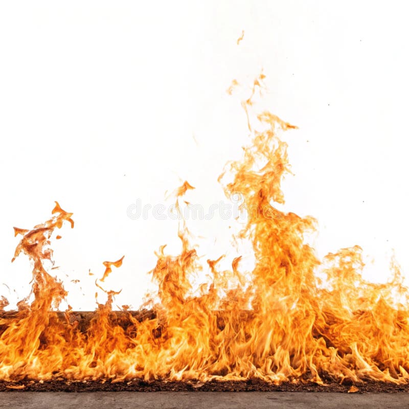 Fire Border Isolated on White Background Stock Illustration ...