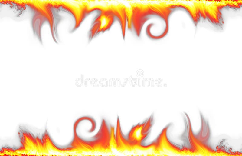 Fire Border Isolated On White Stock Image - Image of abstract, glowing ...