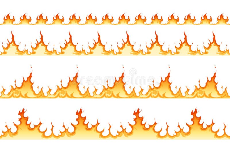Fire Borders Set stock vector. Illustration of design - 272202361