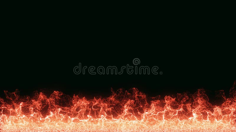 Fire at the Bottom of the Frame. Flames on a Black Background Stock ...