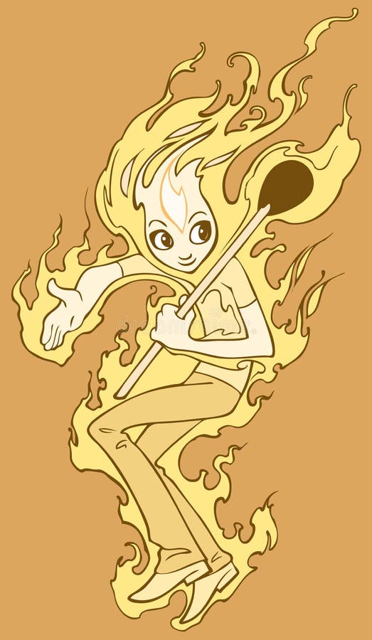 Fire boy stock vector. Illustration of cute, funny, fantastic - 28841144