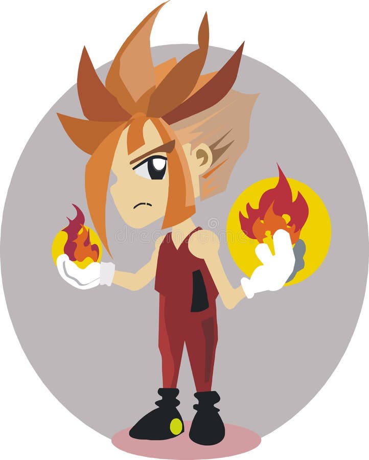 Cute fire boy cartoon stock vector. Illustration of comics - 59054391