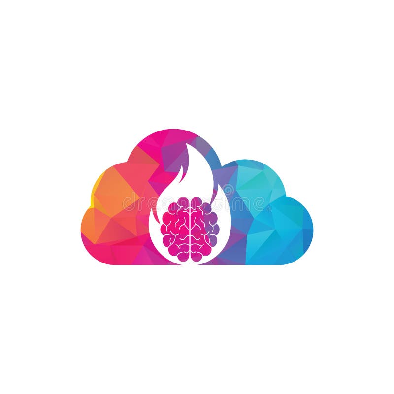 Fire Brain Cloud Shape Concept Vector Logo Design Stock Vector ...