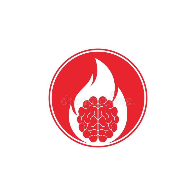 Fire Brain Vector Logo Design Vector. Stock Vector - Illustration of ...