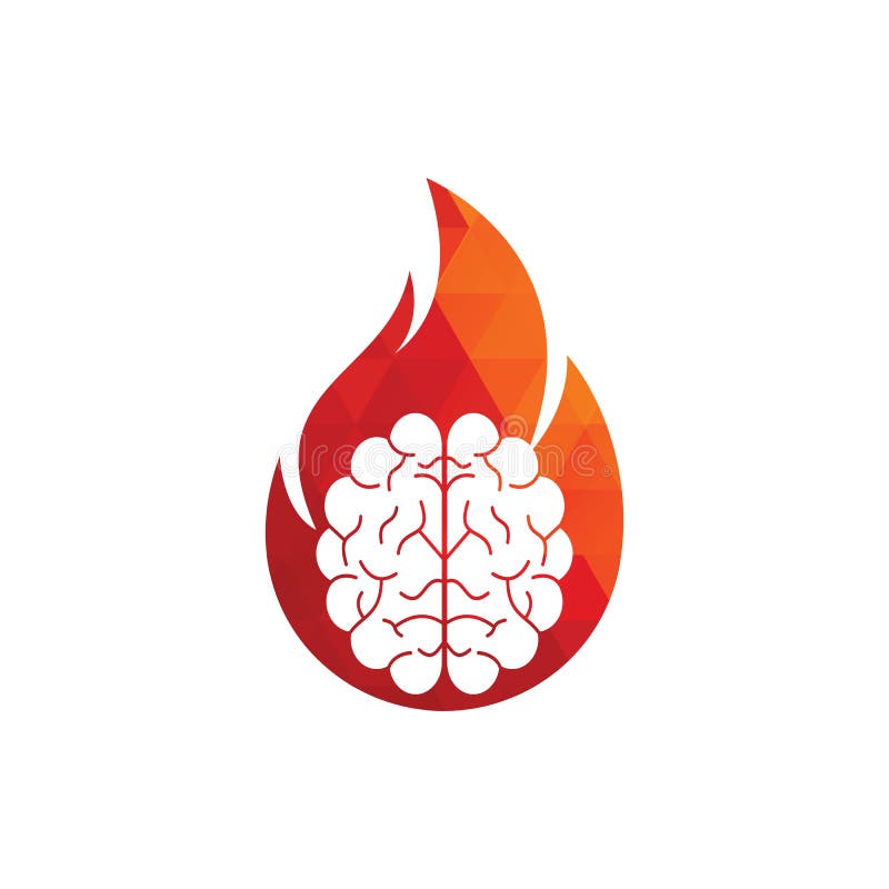 Fire Brain Vector Logo Design Vector. Stock Vector - Illustration of ...