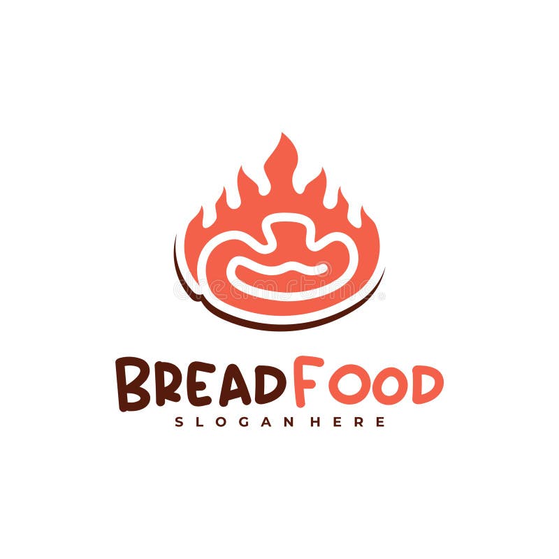 Fire Bread Logo Vector Template, Creative Hot Bread Logo Design ...
