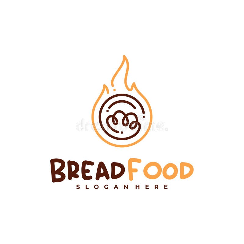 Fire Bread Logo Vector Template, Creative Hot Bread Logo Design ...