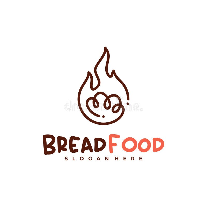 Fire Bread Logo Vector Template, Creative Hot Bread Logo Design ...