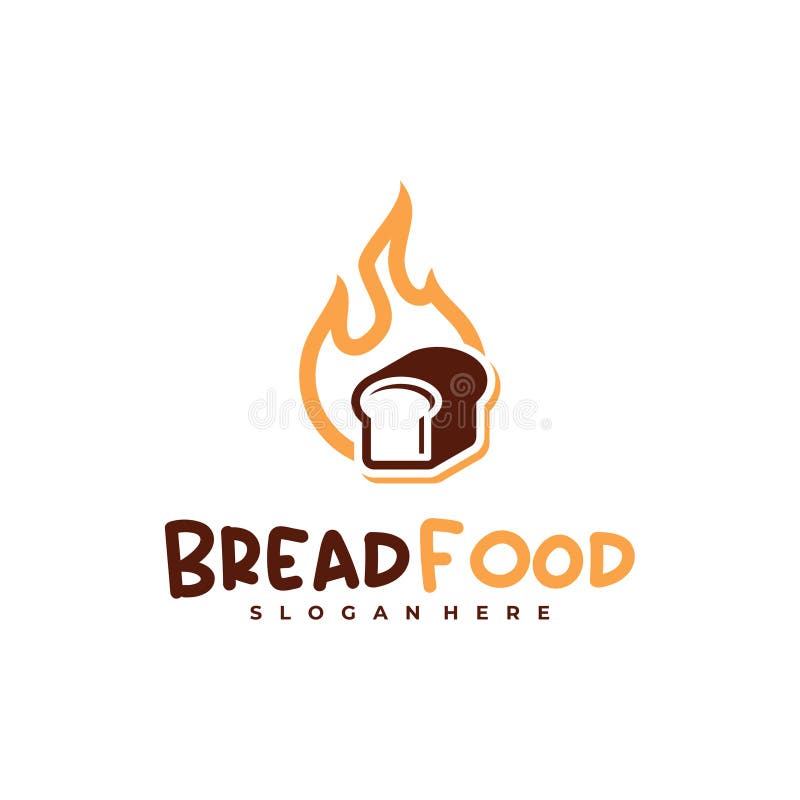 Fire Bread Logo Vector Template, Creative Hot Bread Logo Design ...