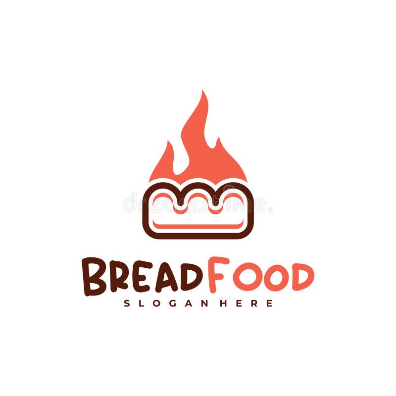 Fire Bread Logo Vector Template, Creative Hot Bread Logo Design ...
