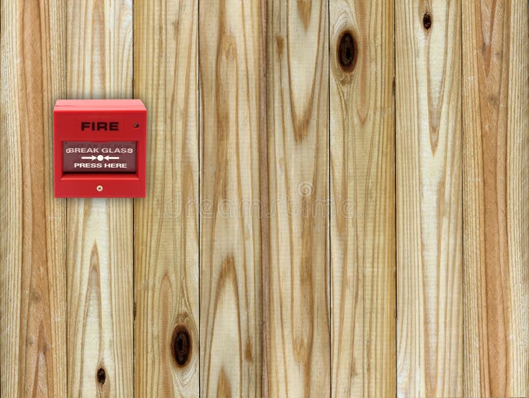 Fire Break Glass on the Wood Wall Stock Photo - Image of crisis ...
