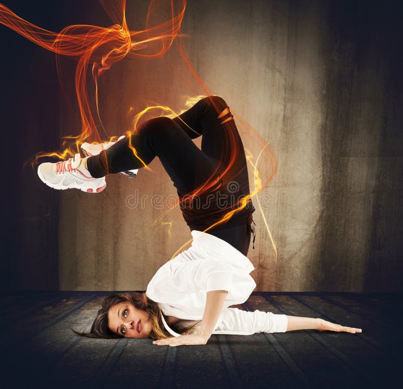 Fire breakdancer stock image. Image of dancer, floor - 57202183