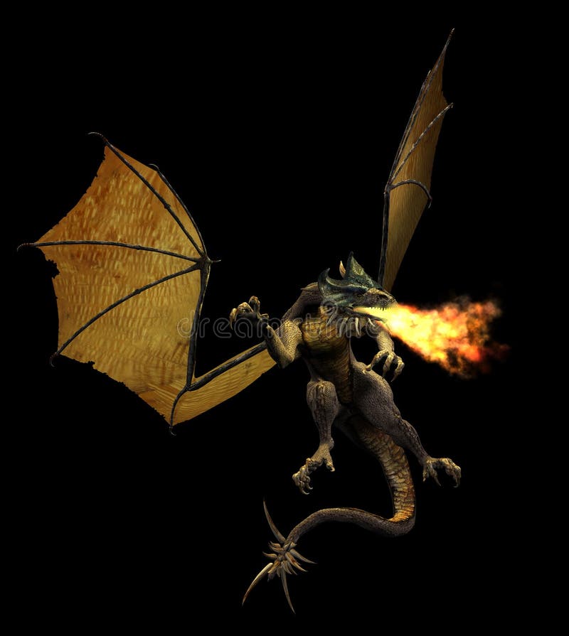 Fire Breathing Dragon stock illustration. Illustration of fantasy - 497037