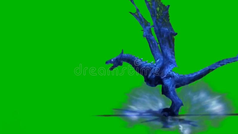 Fire Breathing Dragon Flying on Green Screen Stock Video - Video of ...