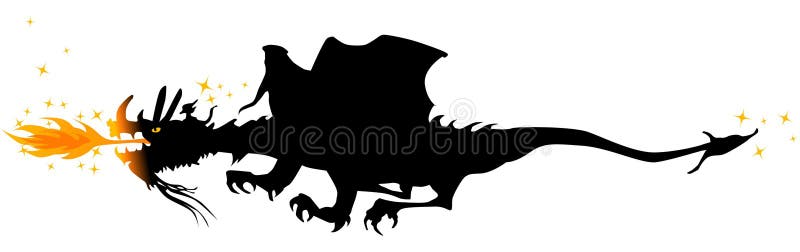 Fire Breathing Flying Dragon Stock Vector - Illustration of breathing ...